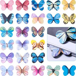 24 pieces magnetic bookmarks page clip magnet butterfly book page markers magnetic butterfly bookmark cute book marks for kids, students reading, office stationery supplies, presents