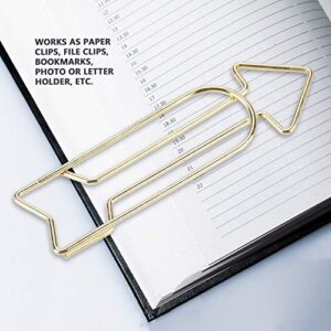 Arrow Paper Clips, Paperclips, 12Pcs Electroplating Metal Arrow Shaped, Bookmark Clip Funny Stationery Marking Clip for Office School andDocument Organizing Arrow Paper Clips