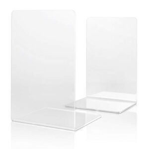 bookend-plastic acrylic bookends，bookends，book ends for shelves，bookshelf book holder，heavy duty book ends (transparent book ends)