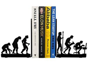 heavenlykraft human evolution decor decorative bookends metal bookends for shelves office bookends book stopper for heavy books bookends metal library bookends book ends book holder