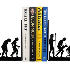 HeavenlyKraft Human Evolution Decor Decorative BOOKENDS Metal BOOKENDS for Shelves Office BOOKENDS Book Stopper for Heavy Books BOOKENDS Metal Library BOOKENDS Book Ends Book Holder