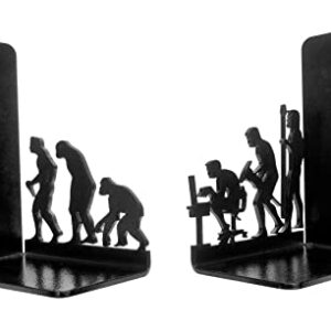 HeavenlyKraft Human Evolution Decor Decorative BOOKENDS Metal BOOKENDS for Shelves Office BOOKENDS Book Stopper for Heavy Books BOOKENDS Metal Library BOOKENDS Book Ends Book Holder