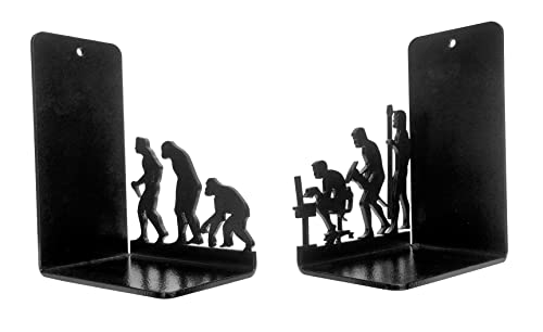 HeavenlyKraft Human Evolution Decor Decorative BOOKENDS Metal BOOKENDS for Shelves Office BOOKENDS Book Stopper for Heavy Books BOOKENDS Metal Library BOOKENDS Book Ends Book Holder