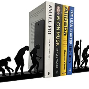 HeavenlyKraft Human Evolution Decor Decorative BOOKENDS Metal BOOKENDS for Shelves Office BOOKENDS Book Stopper for Heavy Books BOOKENDS Metal Library BOOKENDS Book Ends Book Holder