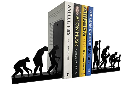 HeavenlyKraft Human Evolution Decor Decorative BOOKENDS Metal BOOKENDS for Shelves Office BOOKENDS Book Stopper for Heavy Books BOOKENDS Metal Library BOOKENDS Book Ends Book Holder