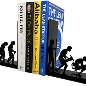 HeavenlyKraft Human Evolution Decor Decorative BOOKENDS Metal BOOKENDS for Shelves Office BOOKENDS Book Stopper for Heavy Books BOOKENDS Metal Library BOOKENDS Book Ends Book Holder