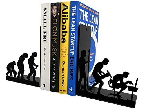 HeavenlyKraft Human Evolution Decor Decorative BOOKENDS Metal BOOKENDS for Shelves Office BOOKENDS Book Stopper for Heavy Books BOOKENDS Metal Library BOOKENDS Book Ends Book Holder