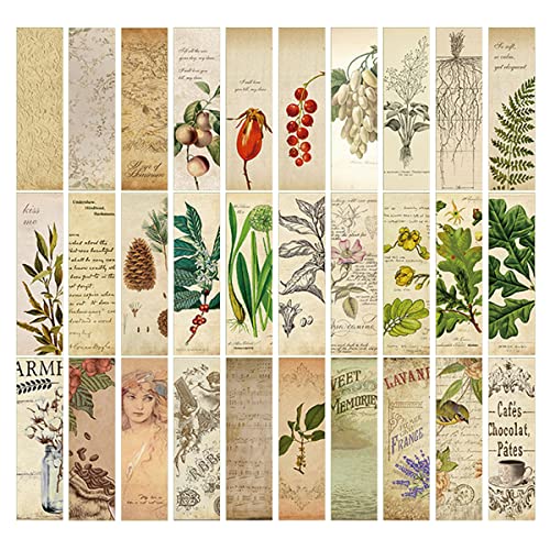 Vintage Pretty Bookmarks for Women, Bookmarks for Book Lovers 30 Pcs (Book of Green)