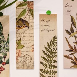 Vintage Pretty Bookmarks for Women, Bookmarks for Book Lovers 30 Pcs (Book of Green)