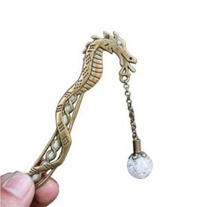 nuolux alloy dragon bookmarks vintage bookmark glowing book marker hairpin for office gift supply