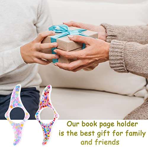 Book Page Holder,2 Pcs Resin Transparent Thumb Bookmark,Book Accessories for Reading Lovers,Book Lovers Gifts for Readers,Bookworm,Literary,Students,Teachers.