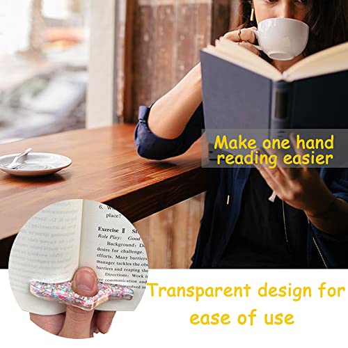 Book Page Holder,2 Pcs Resin Transparent Thumb Bookmark,Book Accessories for Reading Lovers,Book Lovers Gifts for Readers,Bookworm,Literary,Students,Teachers.