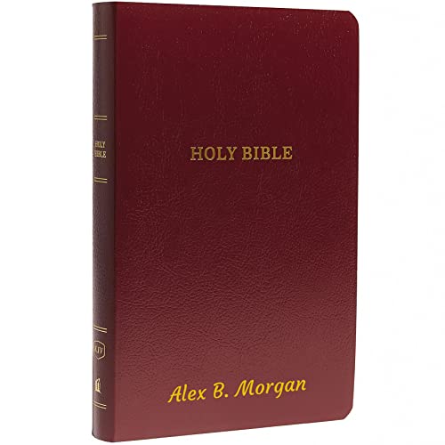 Personalized Bible with Custom Name or Text, KJV, King James Version, Gift Edition Faux Leather, Burgundy