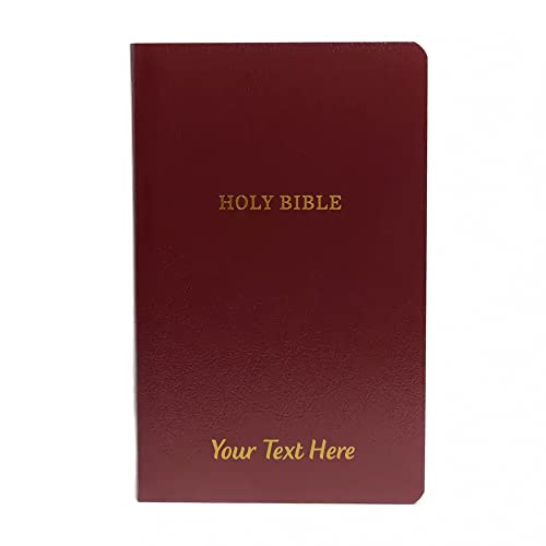 Personalized Bible with Custom Name or Text, KJV, King James Version, Gift Edition Faux Leather, Burgundy