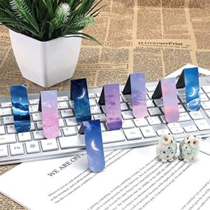 Magnetic Bookmarks Magnet Book Markers Assorted Page Markers Durable Magnetic Page Clips for Women Men and Book Lover (Moon)