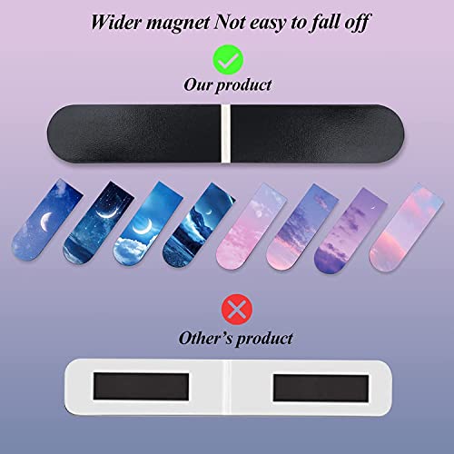 Magnetic Bookmarks Magnet Book Markers Assorted Page Markers Durable Magnetic Page Clips for Women Men and Book Lover (Moon)