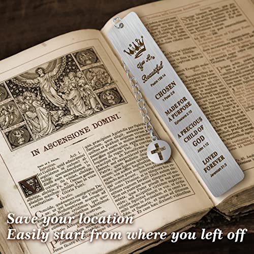 TIESOME Inspirational Christian Bookmark Gifts for Women Men Bible Verse Bookmark for Girls Daughter Book Lovers Graduation Birthday Christmas for Female Male Him Her Religious Church Bulk Gifts