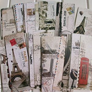 AKOAK 30 Piece Set Vintage European Scenes Retro Old Travel Postcard Bookmarks,Note Pads,Memo Pads