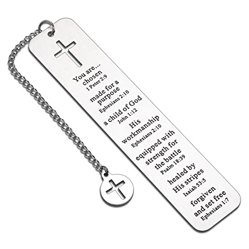 Inspirational Gifts for Women Men Christian Bookmark Religious Gifts Bible Verse Bookmark for Book Lovers Church Gifts for Reader Baptism Catholic Gifts Christmas Birthday Female Gift