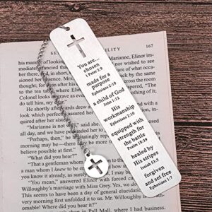 Inspirational Gifts for Women Men Christian Bookmark Religious Gifts Bible Verse Bookmark for Book Lovers Church Gifts for Reader Baptism Catholic Gifts Christmas Birthday Female Gift