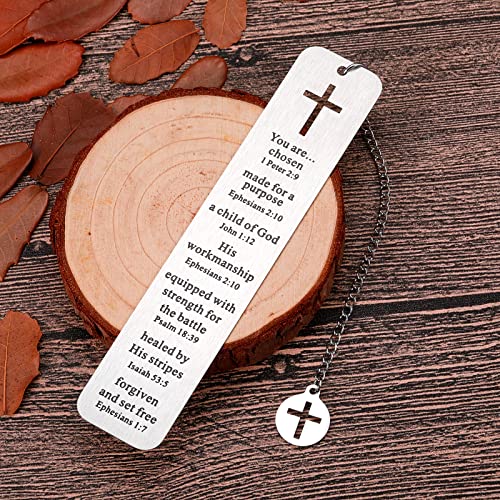 Inspirational Gifts for Women Men Christian Bookmark Religious Gifts Bible Verse Bookmark for Book Lovers Church Gifts for Reader Baptism Catholic Gifts Christmas Birthday Female Gift