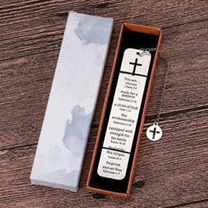 Inspirational Gifts for Women Men Christian Bookmark Religious Gifts Bible Verse Bookmark for Book Lovers Church Gifts for Reader Baptism Catholic Gifts Christmas Birthday Female Gift