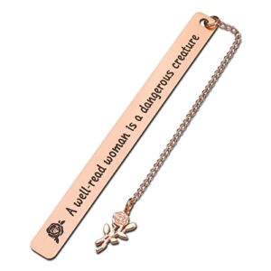 book lover gift for woman inspirational bookmark graduation birthday valentine gift for female friends teen girls daughter mom grandma teacher christmas bookmark gift for coworker boss lady rose gold