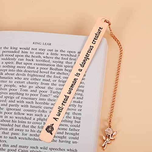 Book Lover Gift for Woman Inspirational Bookmark Graduation Birthday Valentine Gift for Female Friends Teen Girls Daughter Mom Grandma Teacher Christmas Bookmark Gift for Coworker Boss Lady Rose Gold