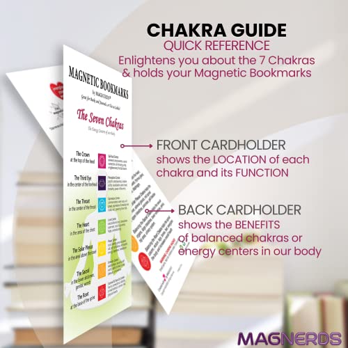 Chakra Magnetic Bookmarks (8 Pieces) with Mini Guide for Women and Men, for Book Pages or Journals