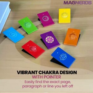 Chakra Magnetic Bookmarks (8 Pieces) with Mini Guide for Women and Men, for Book Pages or Journals