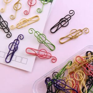 Music Multicoloured Metal Paper Clips,Clips Metal Creative Musical Notes Style Cute Paper Clips,Music Paper Clips for a Music Lover and Music Stationery Office Supplies (6 color-50pcs)