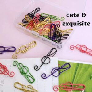 Music Multicoloured Metal Paper Clips,Clips Metal Creative Musical Notes Style Cute Paper Clips,Music Paper Clips for a Music Lover and Music Stationery Office Supplies (6 color-50pcs)