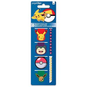 Pokemon Page Clips Pickachu School Supplies Bundle ~ 6 Pokemon Bookmarks Magnetic Page Clips for Kids | Pokemon Office Supplies with Notepad and Stickers