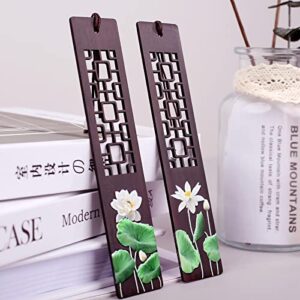 Toirxarn Handmade Wooden Bookmarks, Ideal Gifts for Women/Men/Friends/Girls/Teacher ,Birthday Present.Natural Wood,Painted Craft。