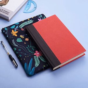 Book Sleeve Cute Snail Black Floral Book Protector Book Sleeves with Zipper, Medium 11 Inch X 8.7 Inch Book Lover Gifts