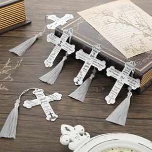 5 Pack Cross Inspirational Bookmarks with Tassel Religious Bible Verse Book Marks Ornaments Bible Bookmark Christian Bookmarks for Kids Women Men Birthday Graduation Baptism Gifts Supplies