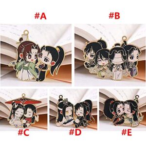 Chinese Mo Dao Zu Shi Bookmark Grandmaster of Demonic Cultivation Wei Wuxian LAN Wangji Metal hollowing Bookmark(C)