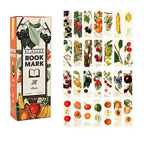 28 Sheet Fruit Style Book Mark Vintage Bookmark for Book Reading Page Paper Bookmark