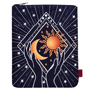 astrology book sleeve with zipper for paperbacks, 11 x 8.5 inch, bookish gift