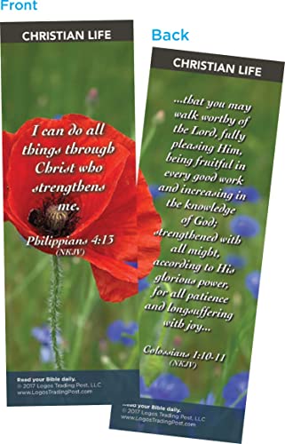 Bookmark Scripture Cards - Pack of 100 Variety Bible Memory Verse Cards | Popular, Encouraging Verses with Full Color Graphics | Useful Handouts for Faith Building, Sunday School, or Daily Life