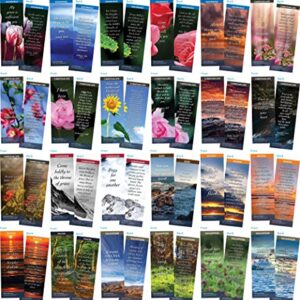 Bookmark Scripture Cards - Pack of 100 Variety Bible Memory Verse Cards | Popular, Encouraging Verses with Full Color Graphics | Useful Handouts for Faith Building, Sunday School, or Daily Life