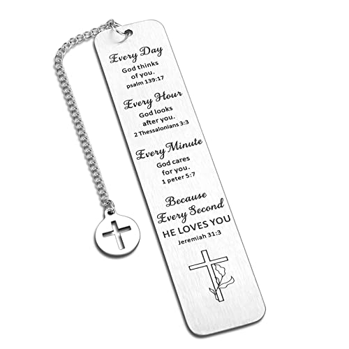 Religious Gifts for Women Men Inspirational Christian Bible Verse Bookmarks Birthday Easter Gifts for Him Her Faith Graduation Thanksgiving Catholic Jewelry Pastor Gifts Christmas Stocking Suffers