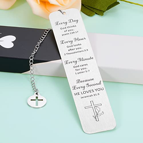 Religious Gifts for Women Men Inspirational Christian Bible Verse Bookmarks Birthday Easter Gifts for Him Her Faith Graduation Thanksgiving Catholic Jewelry Pastor Gifts Christmas Stocking Suffers