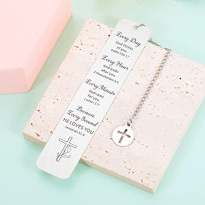 Religious Gifts for Women Men Inspirational Christian Bible Verse Bookmarks Birthday Easter Gifts for Him Her Faith Graduation Thanksgiving Catholic Jewelry Pastor Gifts Christmas Stocking Suffers