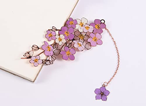 Premium Cherry Blossom Flower Gold Plated Metal Bookmark