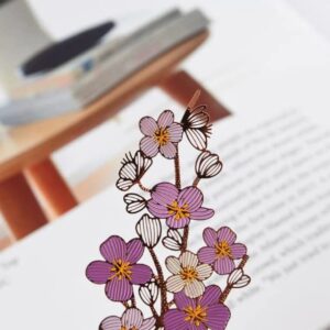 Premium Cherry Blossom Flower Gold Plated Metal Bookmark