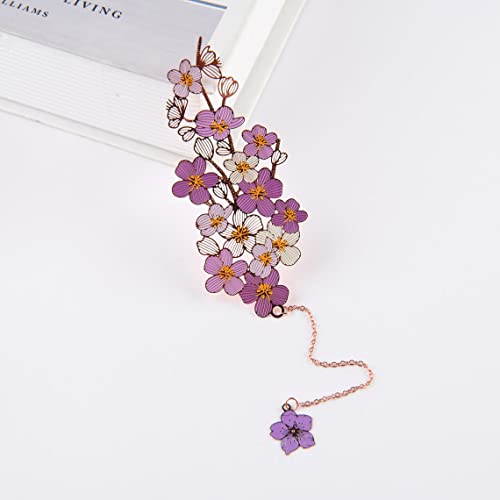 Premium Cherry Blossom Flower Gold Plated Metal Bookmark