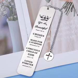 Inspirational Christian Bookmark Gifts for Women Bible Verse Bookmark for Girls Daughter Book Lovers Birthday Christmas Stocking Stuffers for Female Friend Sister Baptism Religious Church Bulk Gifts