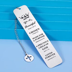 Inspirational Christian Bookmark Gifts for Women Bible Verse Bookmark for Girls Daughter Book Lovers Birthday Christmas Stocking Stuffers for Female Friend Sister Baptism Religious Church Bulk Gifts