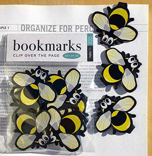 BEE Bookmarks - (Set of 20 Book Markers) Bulk Animal Bookmarks for Students, Kids, Teens, Girls & Boys. Ideal for Reading incentives, Birthday Favors, Reading Awards and Classroom Prizes!